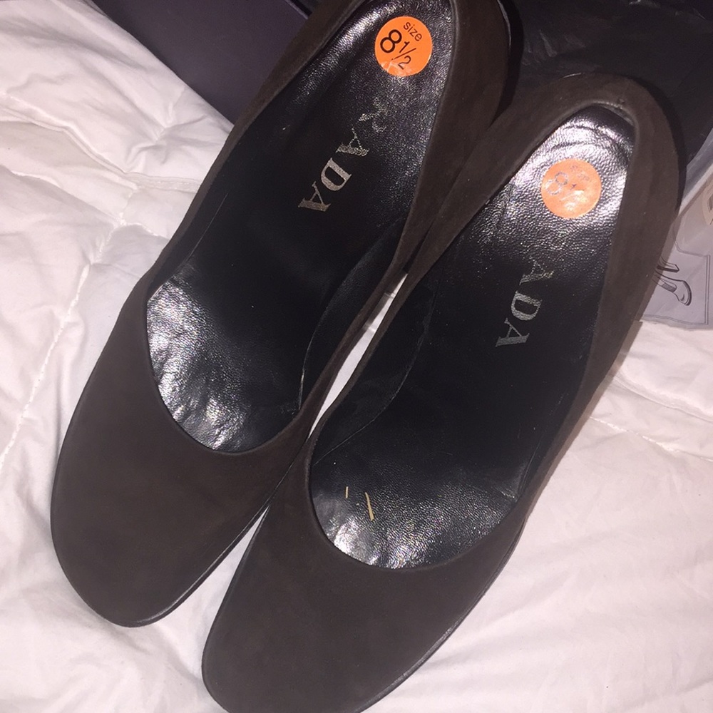 Chocolate Prada Stack Heels - Gem